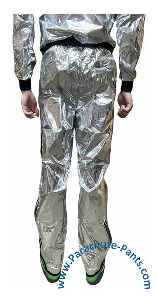 Bruno Silver Thin Shiny Nylon 3-Stripe Wind Pants | The Parachute Pants ...