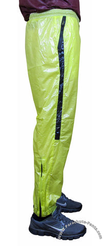Bruno Yellow Shiny Nylon/Plastic Wind Pants | The Parachute Pants Store